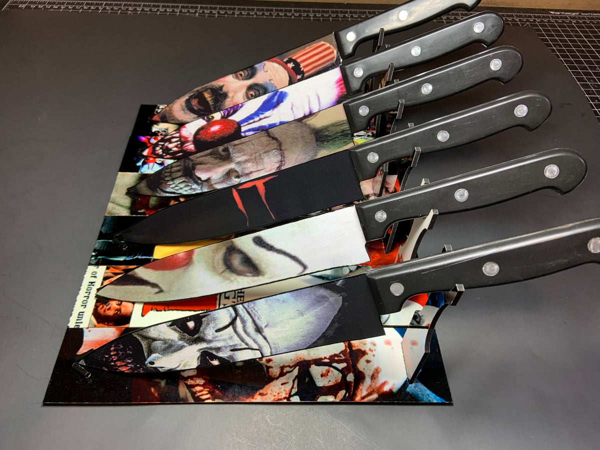 Clown Horror Collection 6 Kitchen Knife Set With/Without Sublimated St ...